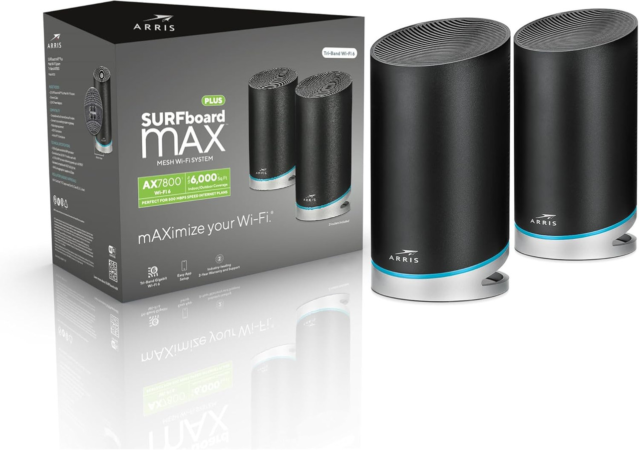 ARRIS SURFboard mAX W130 Tri-Band Wi-Fi 6 Router Mesh | AX7800 Wi-Fi ...