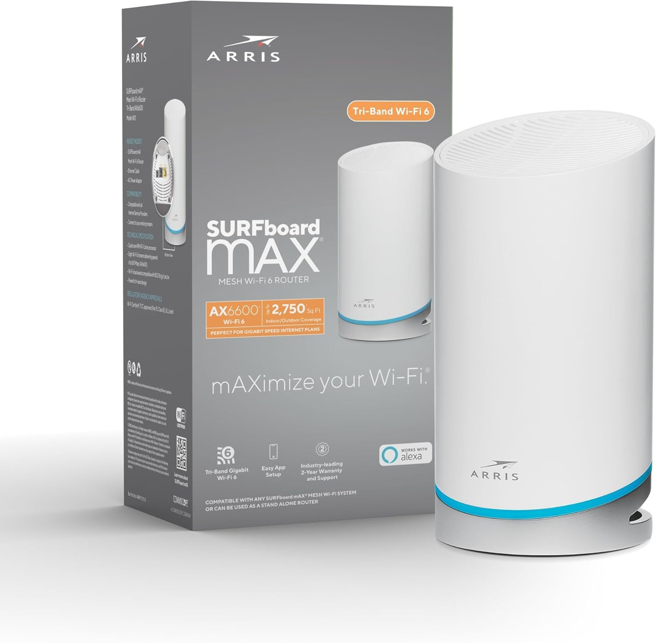 ARRIS SURFboard mAX W21 Tri-Band Mesh Ready Wi-Fi 6 Router | NSI